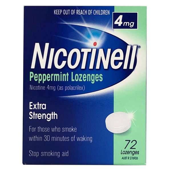 Nicotinell Extra Strength 4mg 72 Lozenges – Peppermint - MyAussieChemist