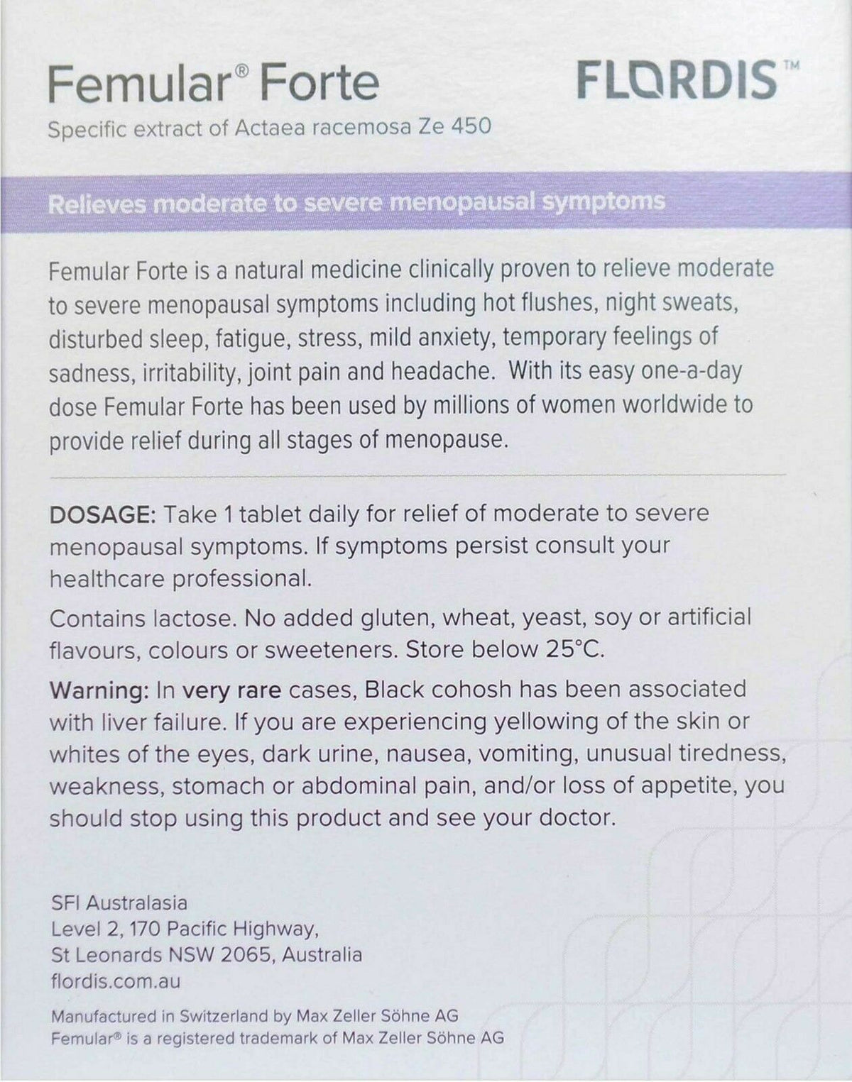 Flordis Femular Forte 30-60-90 Tabs for Moderate to Severe Menopause ...