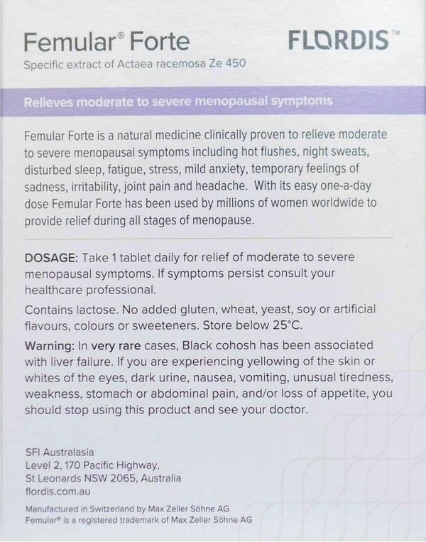Flordis Femular Forte 30-60-90 Tabs for Moderate to Severe Menopause ...